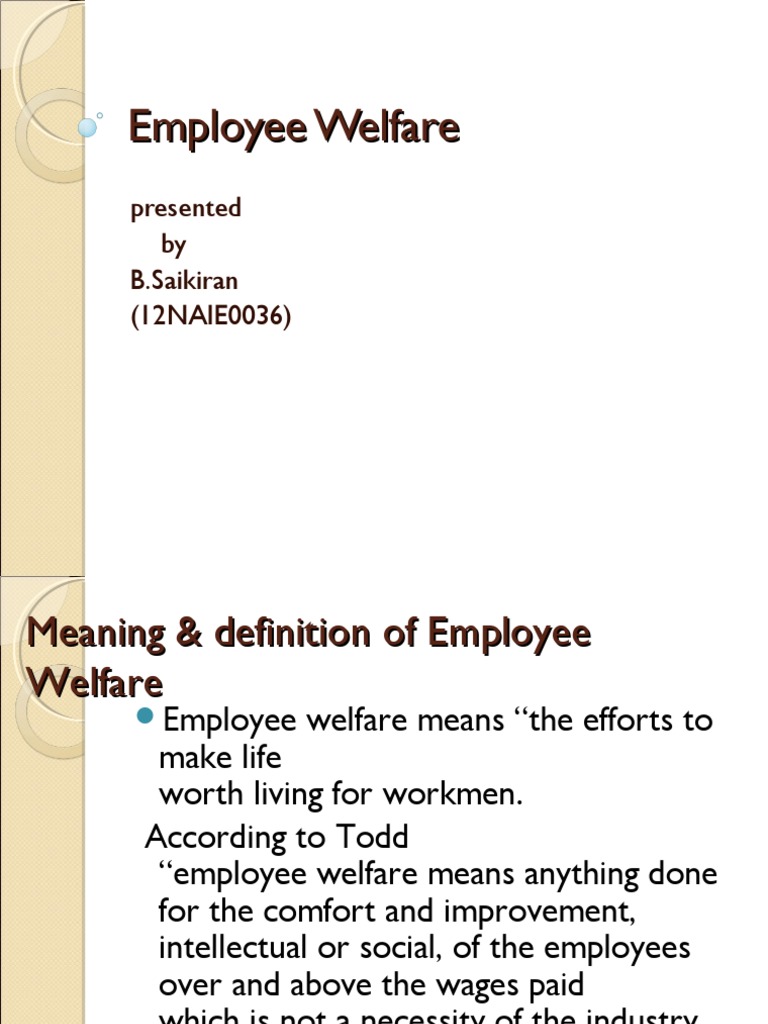 Employee Welfare | PDF | Welfare | Employment