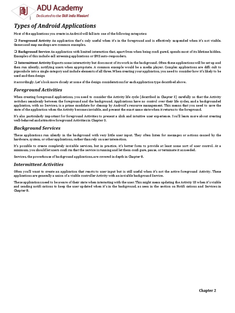 Android App Types & Design Tips | PDF | Android (Operating System ...
