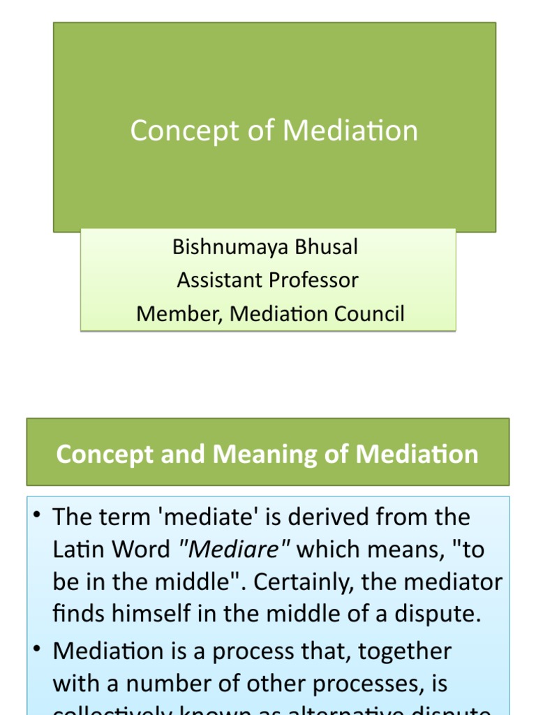 Concept of Mediation | PDF | Mediation | Human Nature