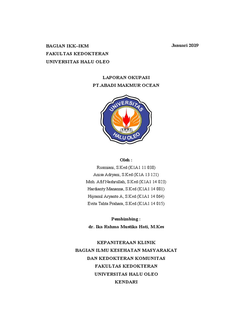 Laporan Okupasi PT. Abadi Makmur Ocean | PDF