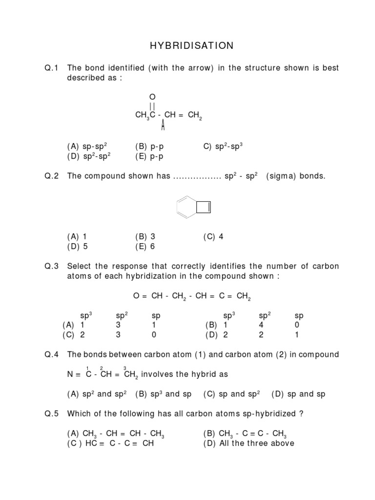 Hybridisation | PDF | Organic Chemistry | Chemistry
