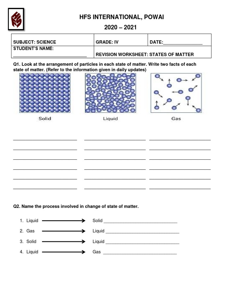 Hfs International, Powai 2020 - 2021 | PDF | Liquids | Chemistry