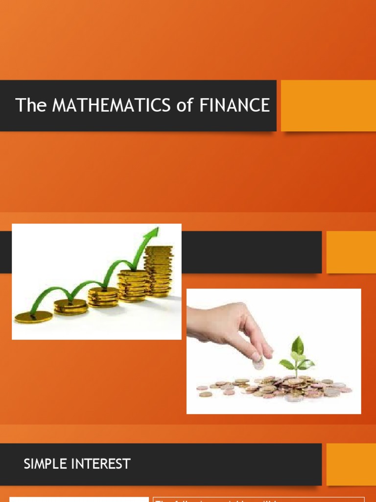 Mathematics of Finance | PDF | Numbers | Interest