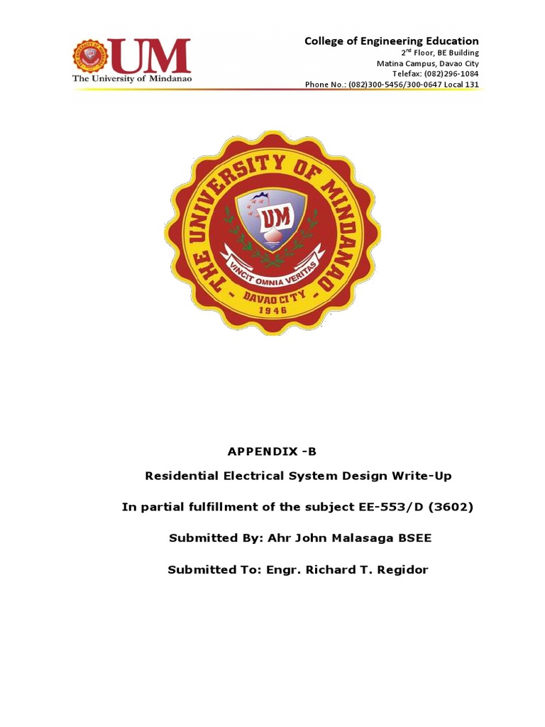 Malasaga Appendix | PDF | Electrical Wiring | Electric Power