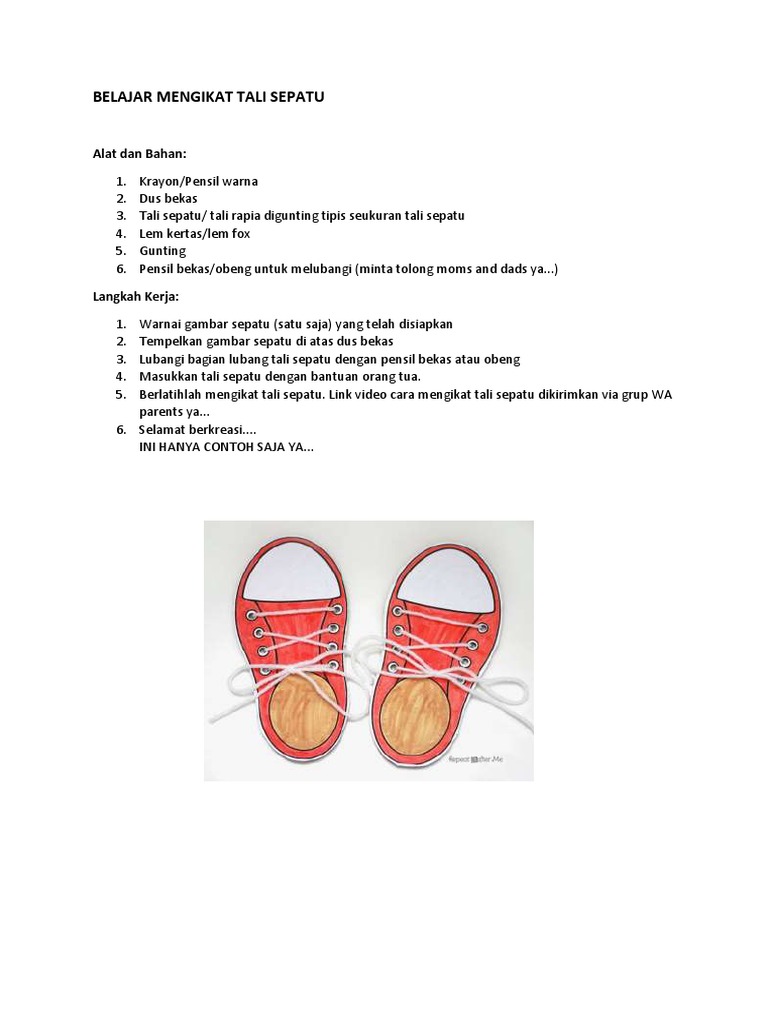 Belajar Mengikat Tali Sepatu | PDF | Griya & Taman | Seni