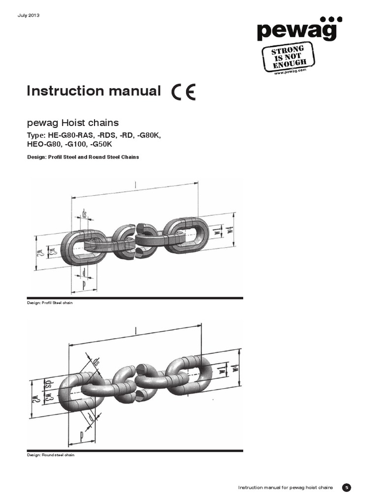 Instruction Manual for pewag Hoist Chains: Proper Use, Maintenance, and ...