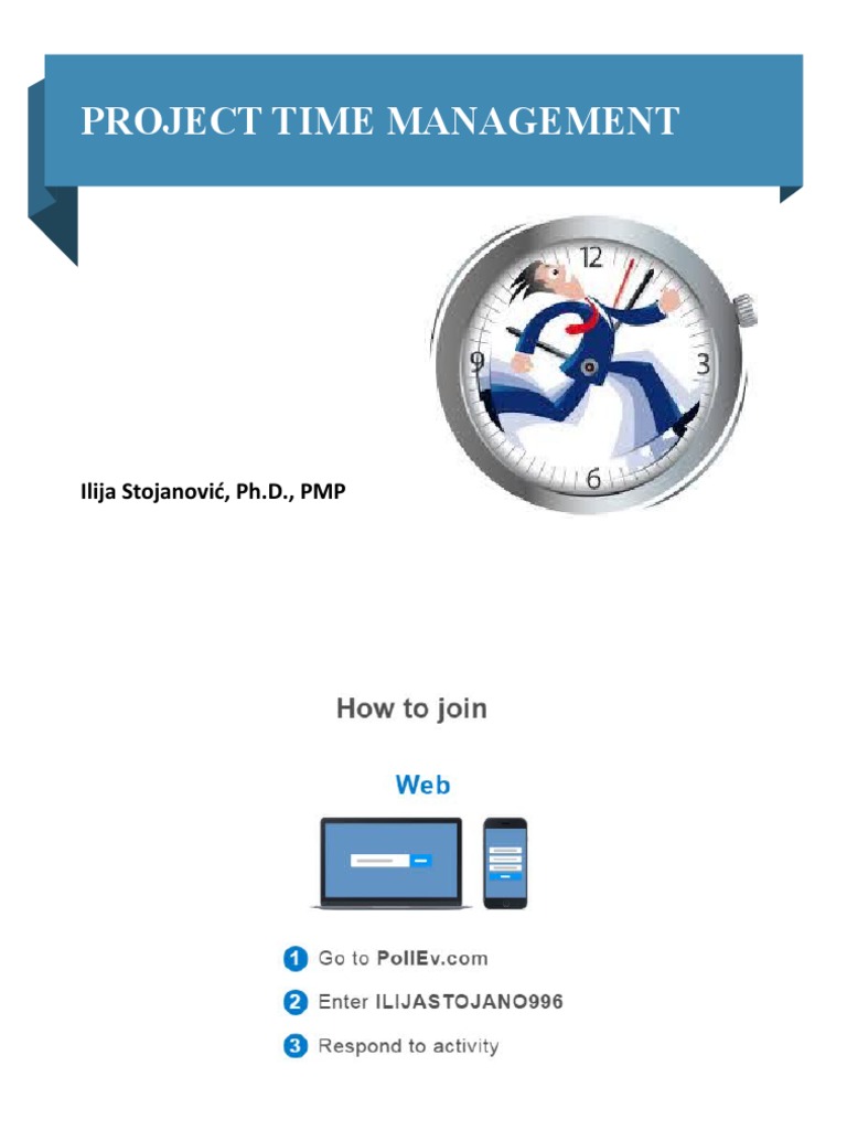 Project Time Management: Ilija Stojanović, PH.D., PMP | PDF | Applied ...