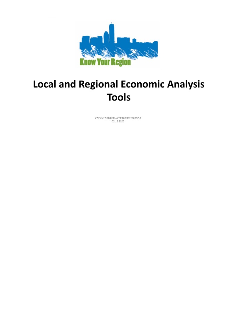 Local and Regional Economic Analysis Tools: URP 804 Regional ...