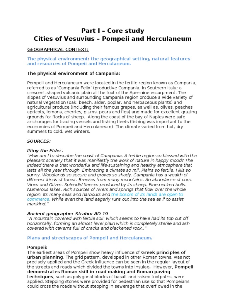 Part 1 Core Study Pompeii and Herculaneum | PDF | Pompeii | Archaeology