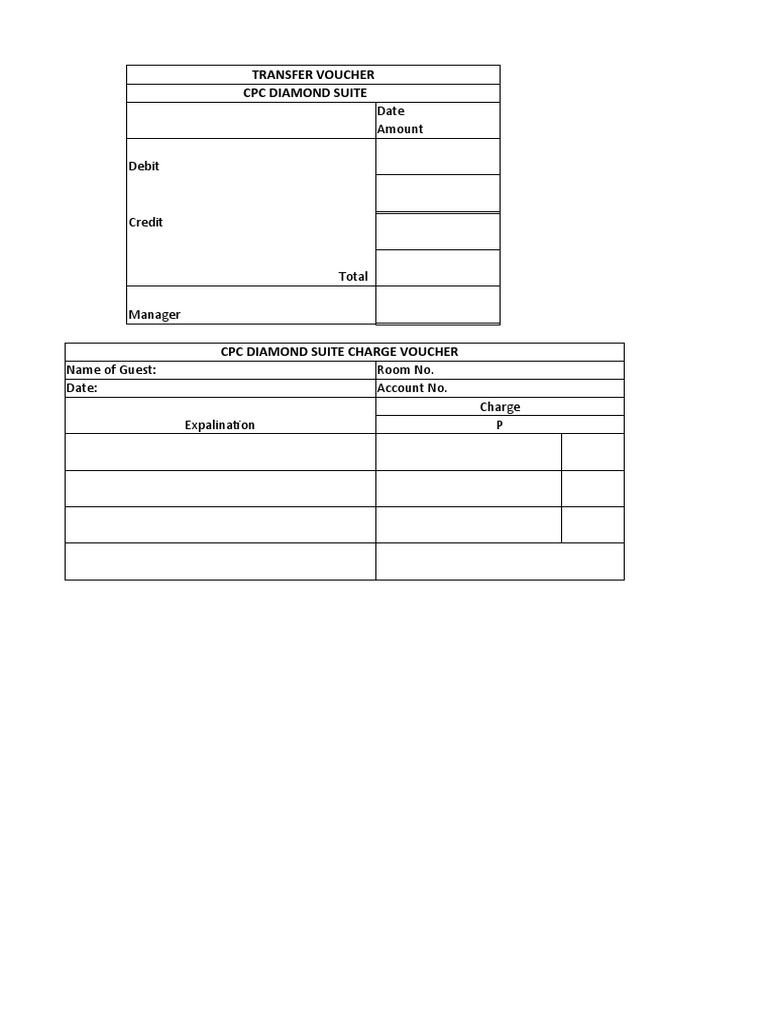 Date Amount Debit: Transfer Voucher CPC Diamond Suite | PDF