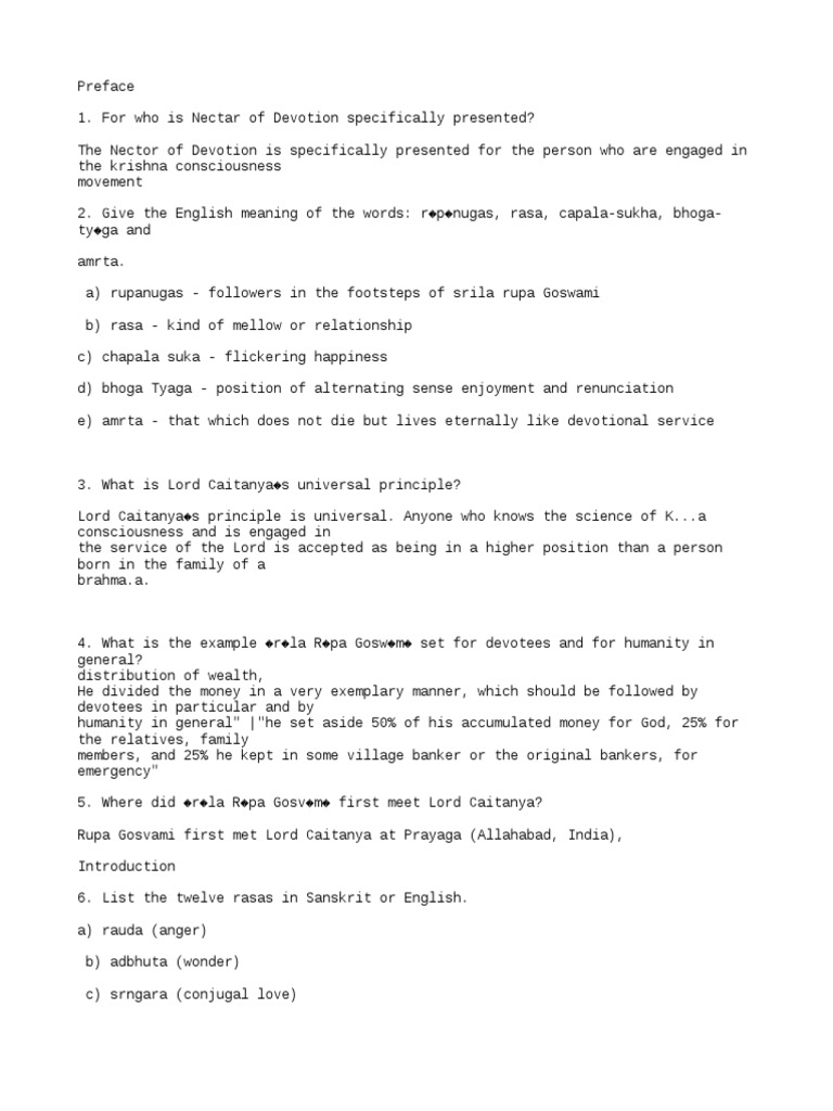 Nod Answers 1-54 | PDF | Bhakti | Krishna