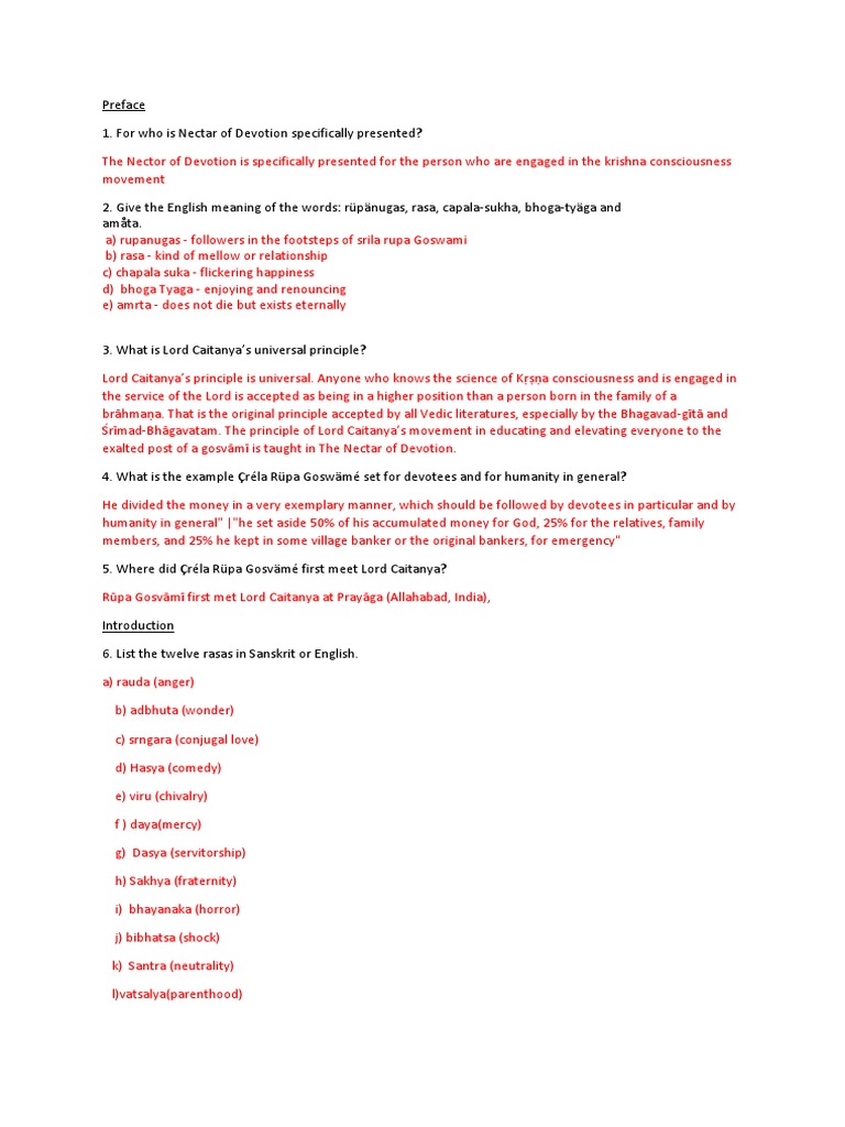 Nod Answers 1-54 | Download Free PDF | Bhakti | Krishna