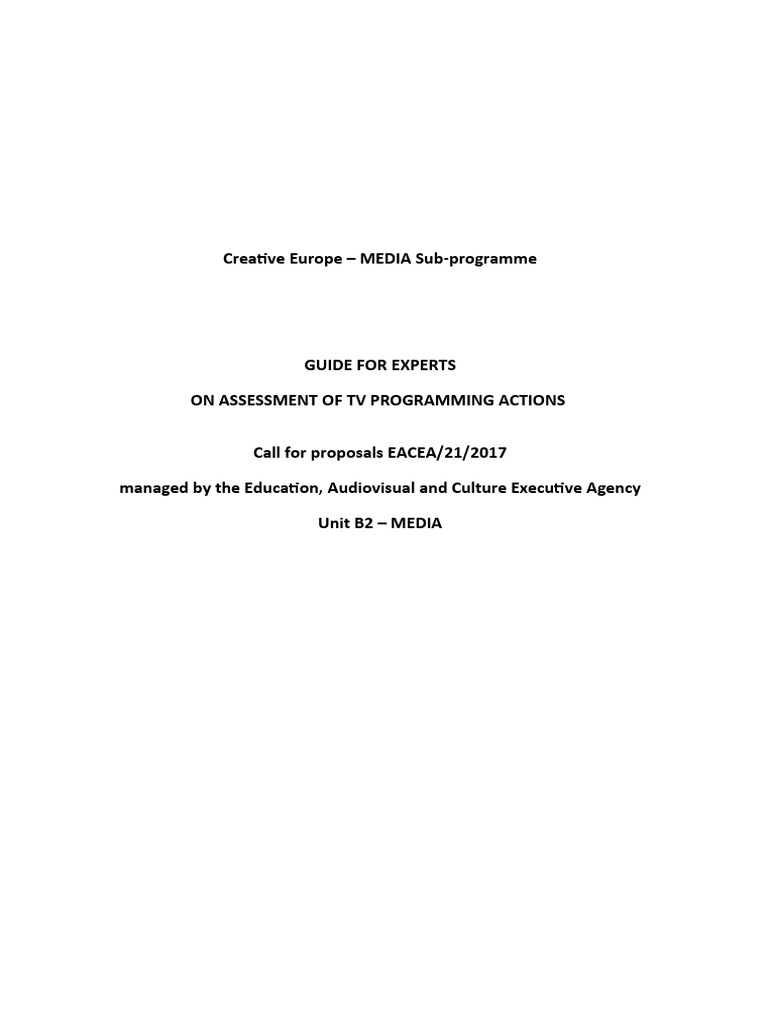 Creative Europe - MEDIA Sub-Programme | PDF | Conflict Of Interest | Expert