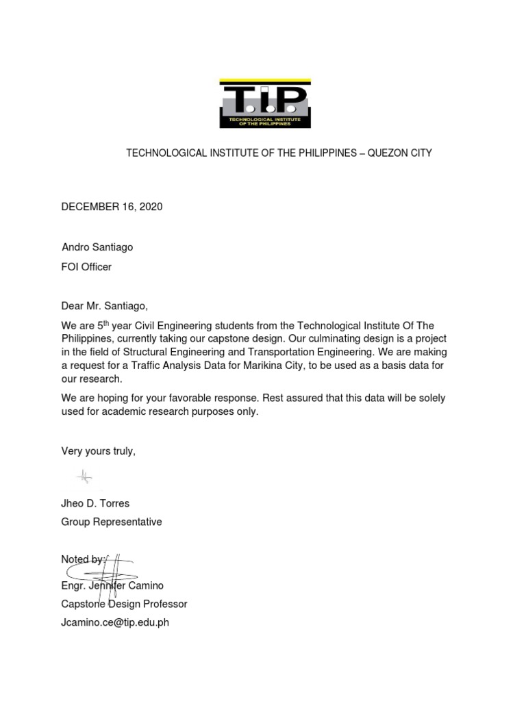 Data Request Letter | PDF