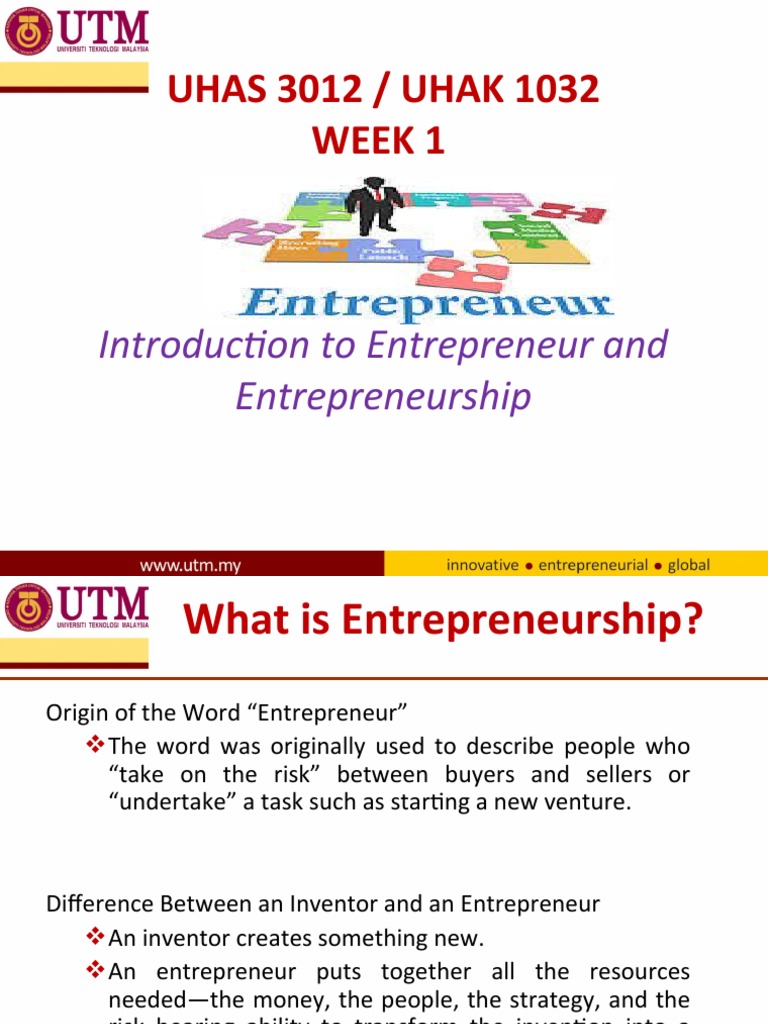 Introduction to Entrepreneurship Concepts | PDF | Entrepreneurship ...