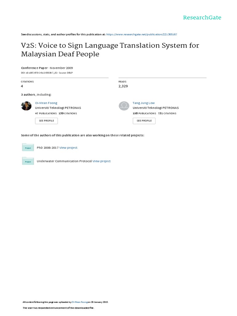 V2S: Voice To Sign Language Translation System For Malaysian Deaf ...