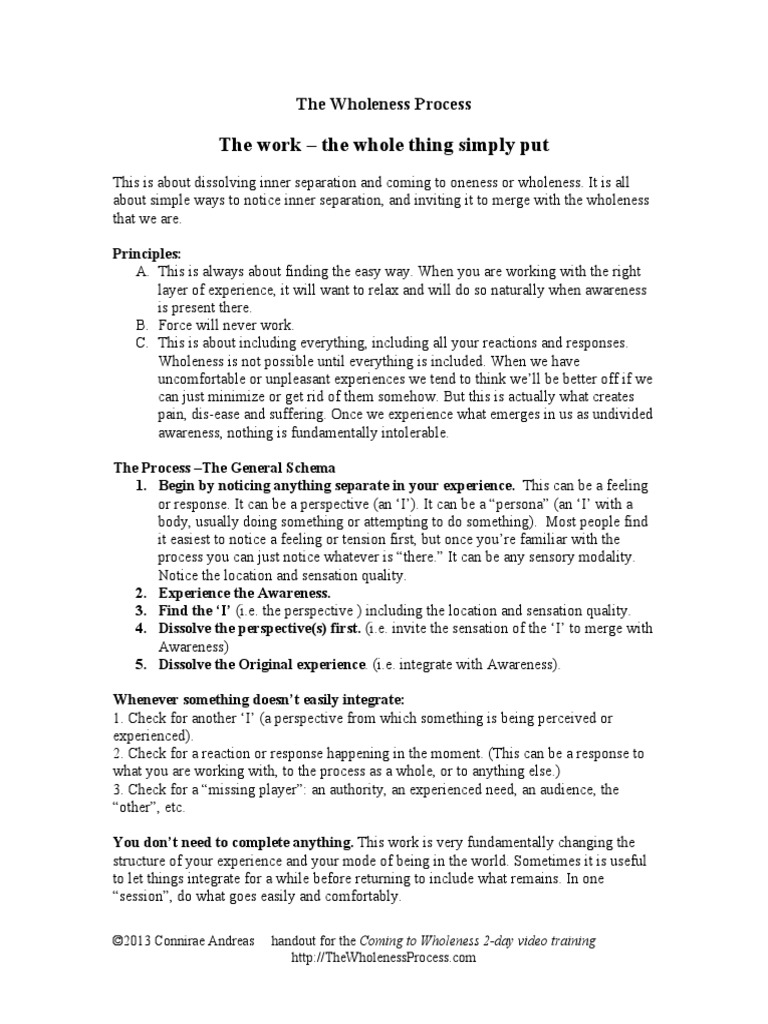 Wholeness Process Principles Schema | PDF | Senses | Perception