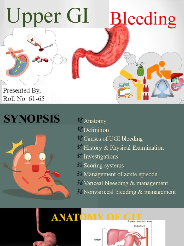 Bleeding: Presented By, Roll No. 61-65 | PDF | Vein | Esophagus