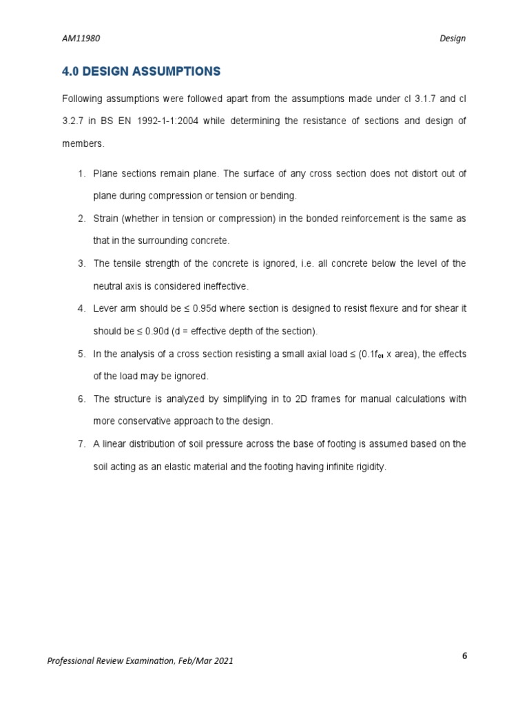 4.0 Design Assumptions | PDF
