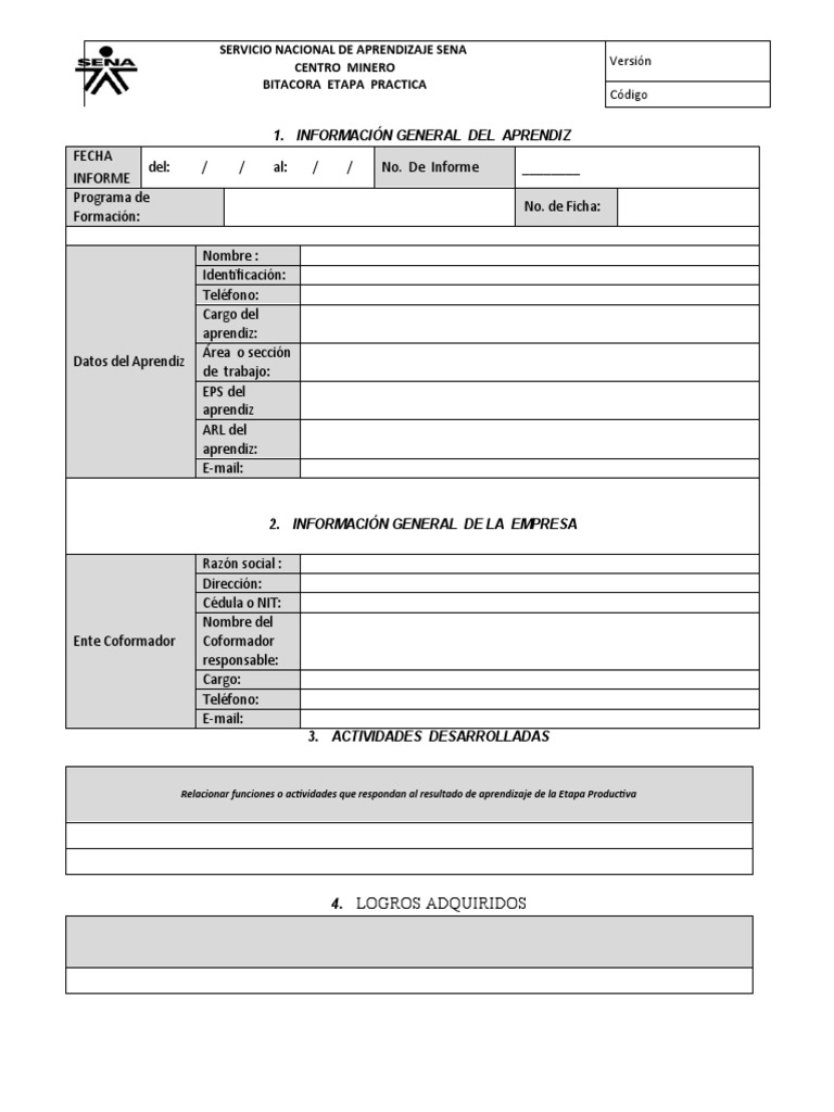 Formato Bitacora | PDF