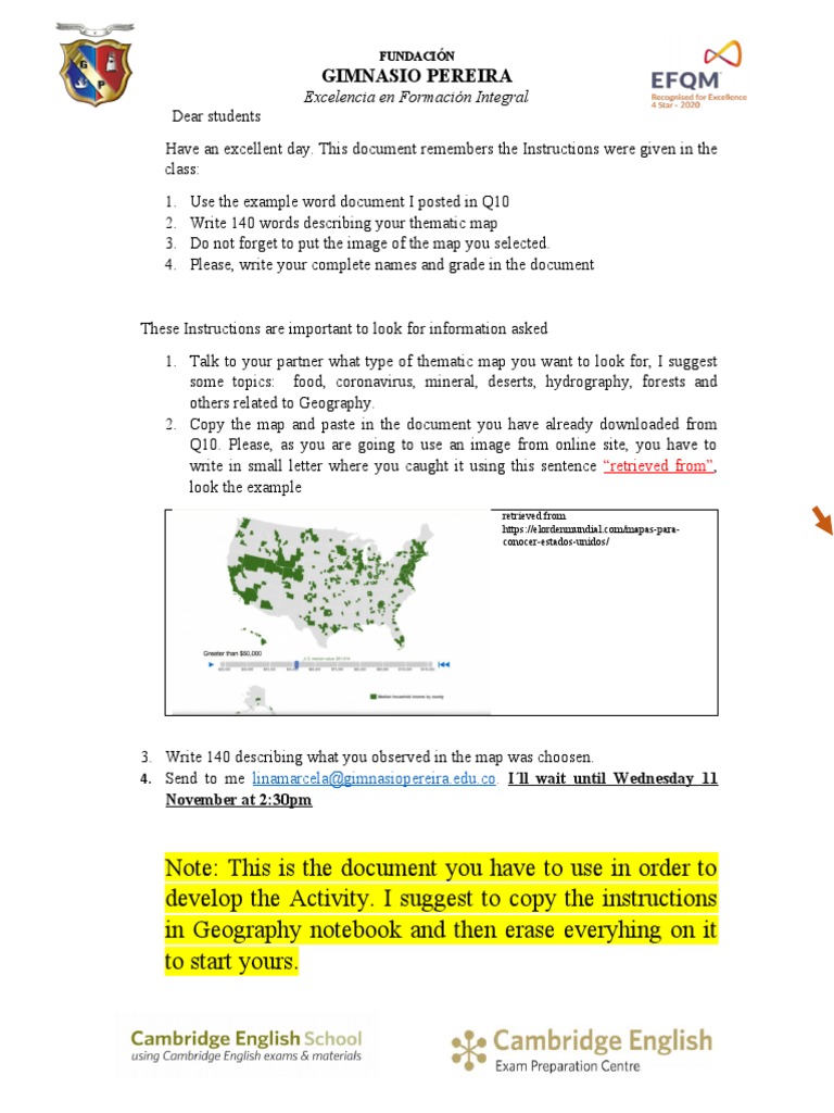 Develop The Activity. I Suggest To Copy The Instructions in Geography ...