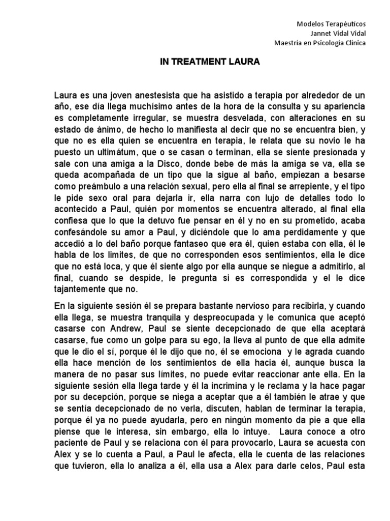 In Treatment Laura | PDF | Terapia | Tratamiento de salud