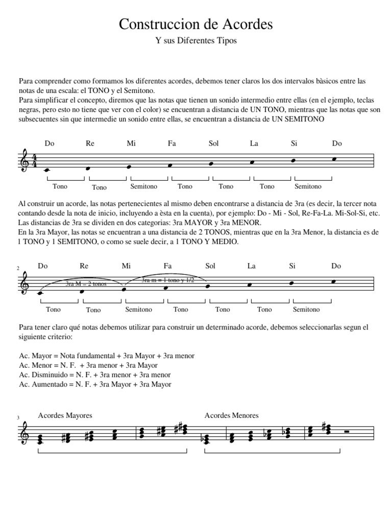 Construccion de Acordes | PDF | Acorde (Música) | Teoría musical