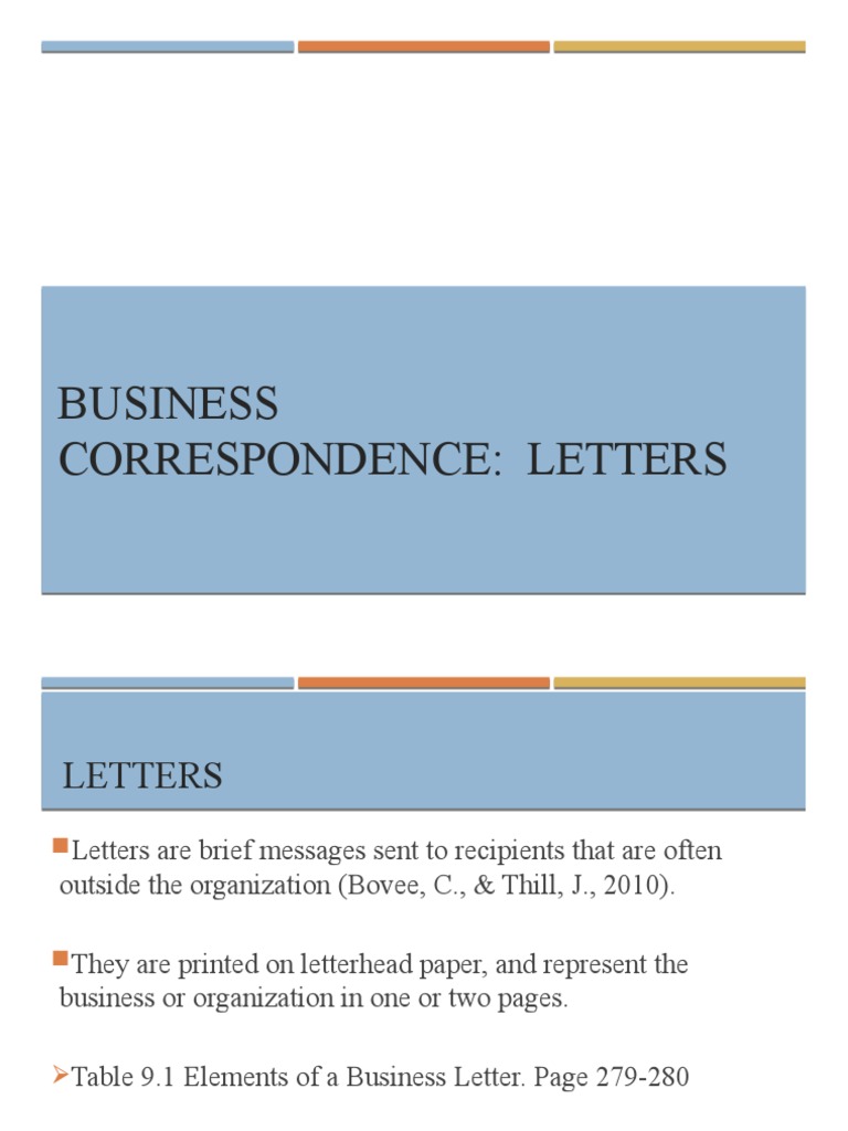 Business Correspondence: Letters | PDF | Writing | Human Communication