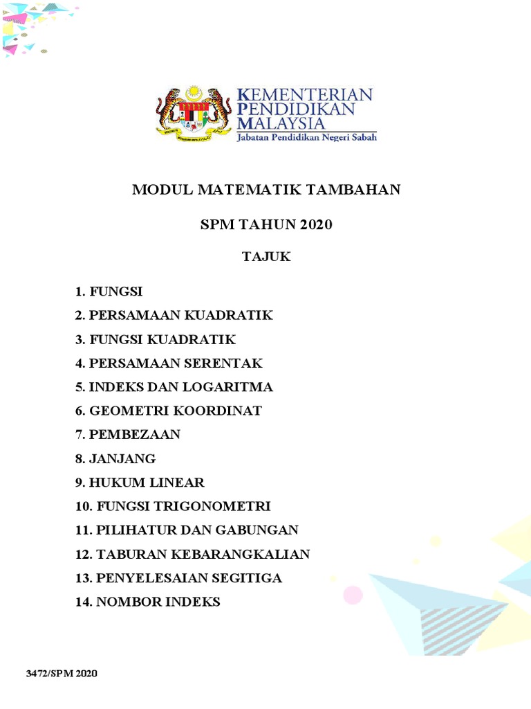 (BM) Lengkap Modul 25 Matematik Tambahan PDF | PDF
