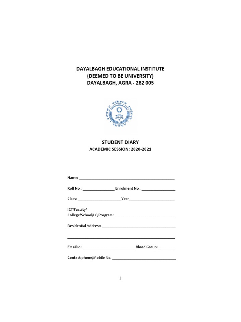 Student Diary 2020-21 | PDF | Academic Term | Sikhism