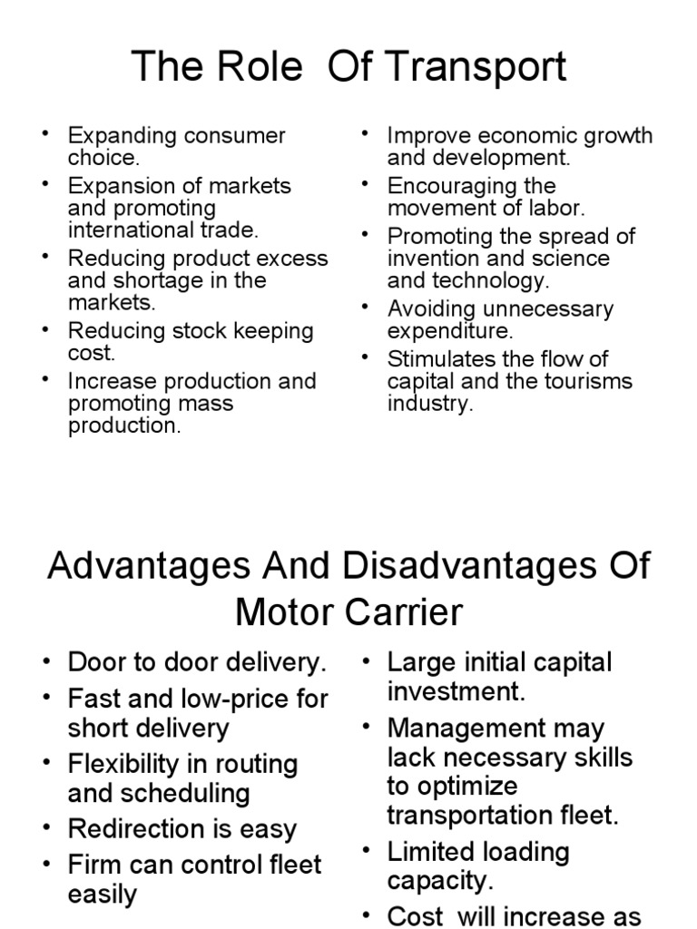 The Role of Transport | PDF | Rail Transport | Transport