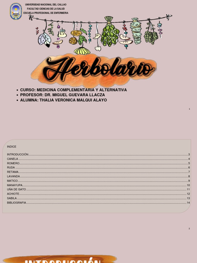 HERBOLARIO | PDF | Especialidades Medicas | Medicina CLINICA