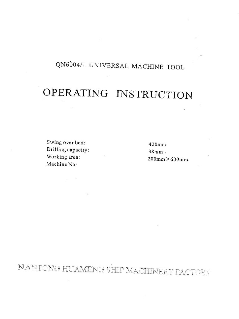 QN6004-1 Operating Instruction | PDF