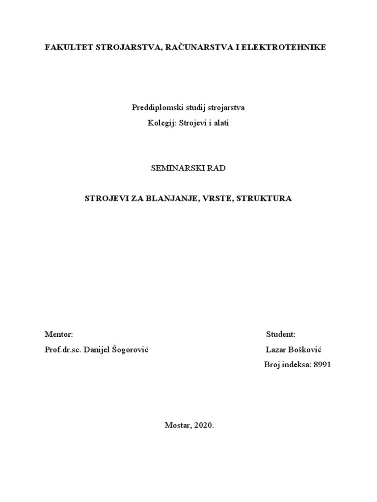 Strojevi Za Blanjanje | PDF