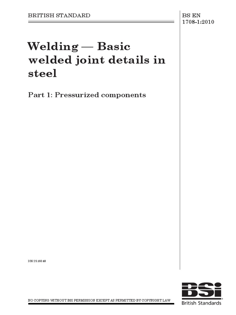 BS en 1708-1-2010 | PDF | Welding | Construction