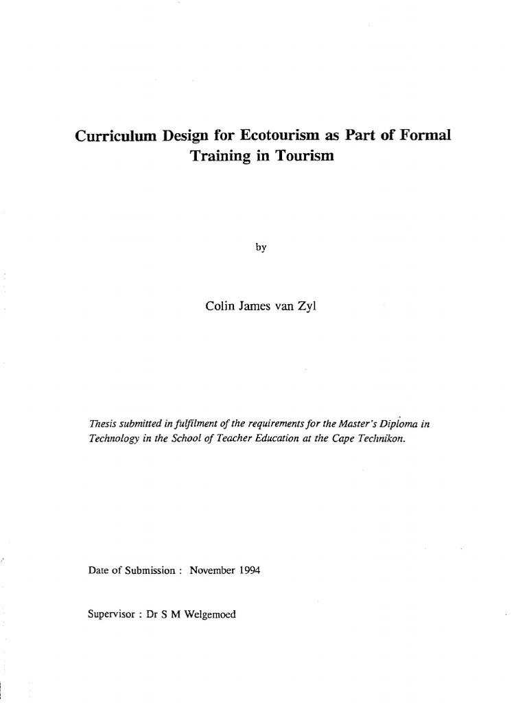 Curriculum Design For Ecotourism PDF | PDF | Tourism | Academic Degree