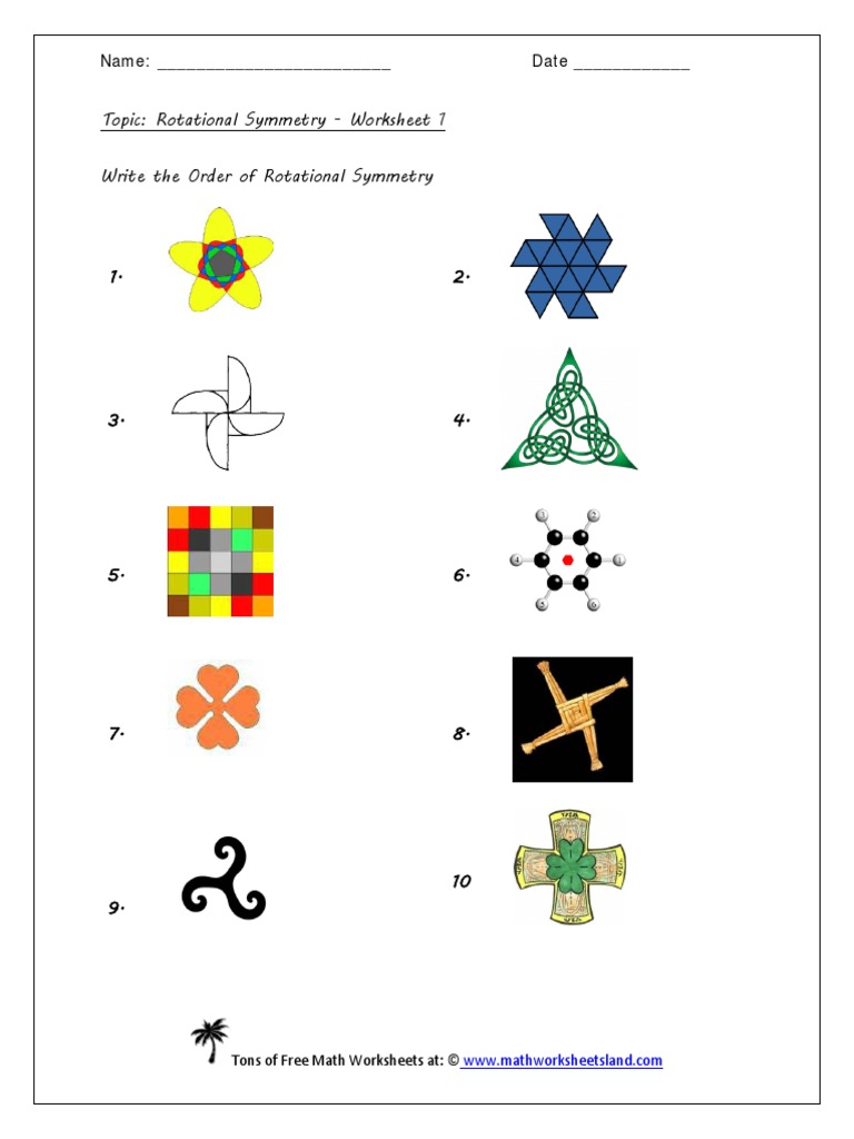 Geometry Rotational Symmetry Worksheets Template PDF | PDF | Geometry ...
