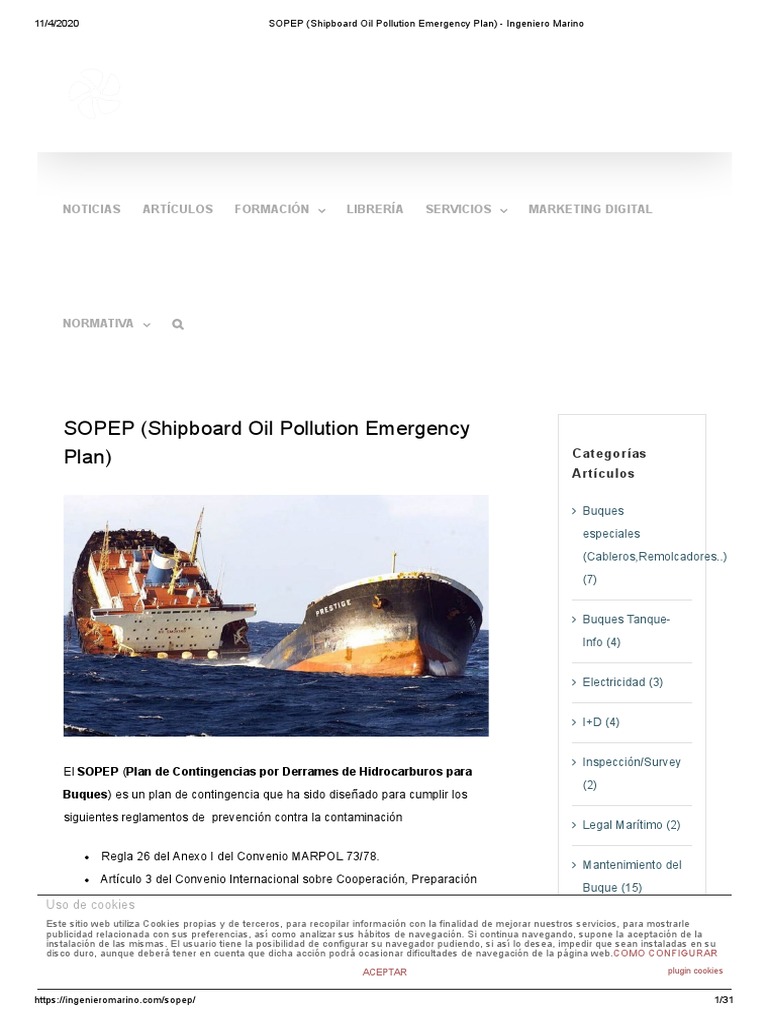 SOPEP (Shipboard Oil Pollution Emergency Plan) - Ingeniero Marino | PDF ...