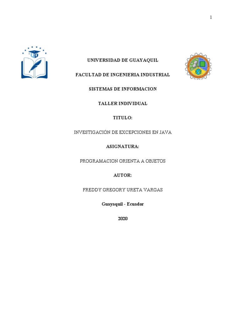 Investigacion Excepciones | PDF | Java (lenguaje de programación) | Programa de computadora
