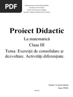 Matematica - Proiect - Didactic - Clasa 1 | PDF
