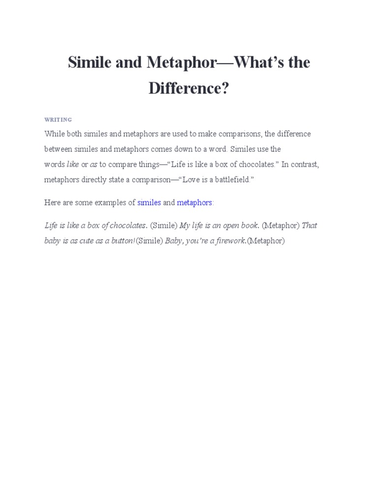 Simile and Metaphor | PDF