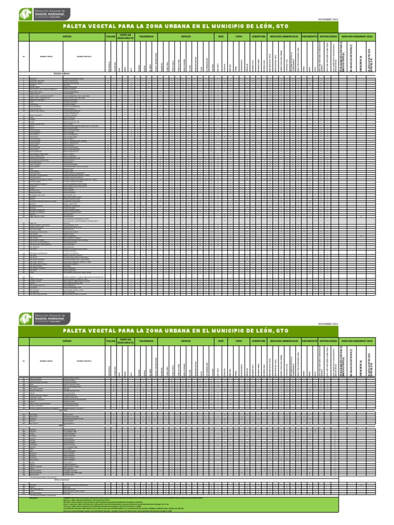 Paleta Vegetal | PDF | Arboles | Forma de vida vegetal