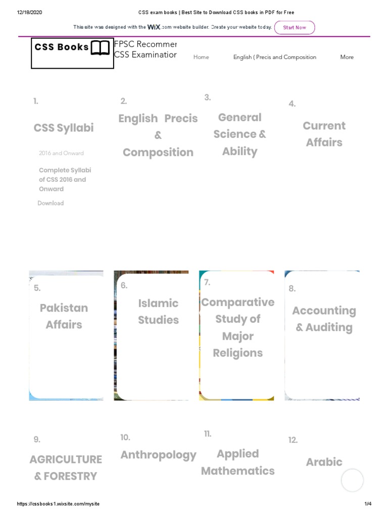 CSS Exam Books - Best Site To Download CSS Books in PDF For Free | PDF