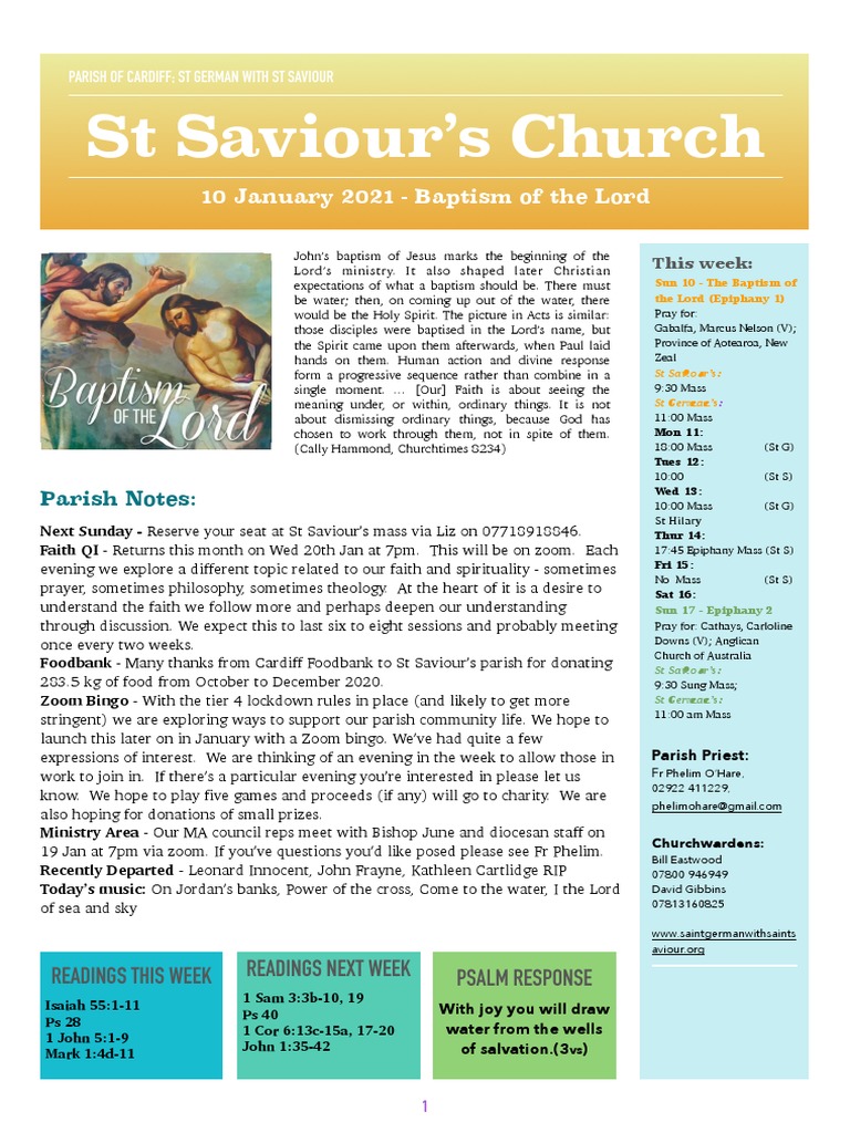 St Saviour's Parish Updates January 2021 | PDF | John The Baptist ...