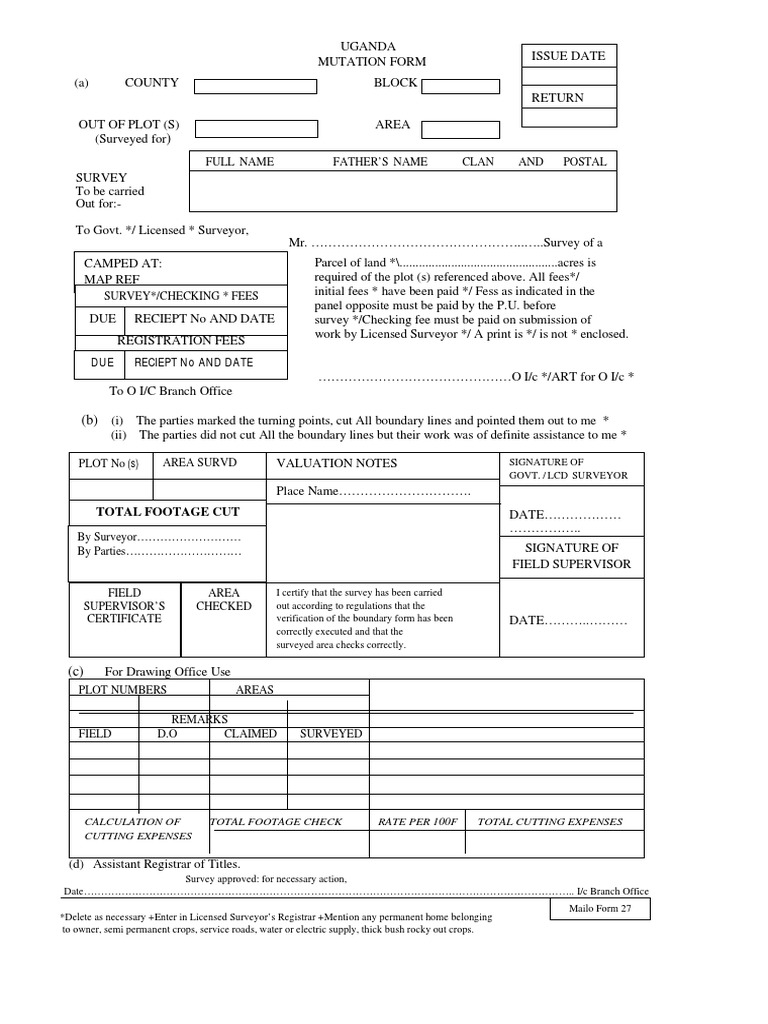 Mutation Form | Download Free PDF | Surveying | Geography
