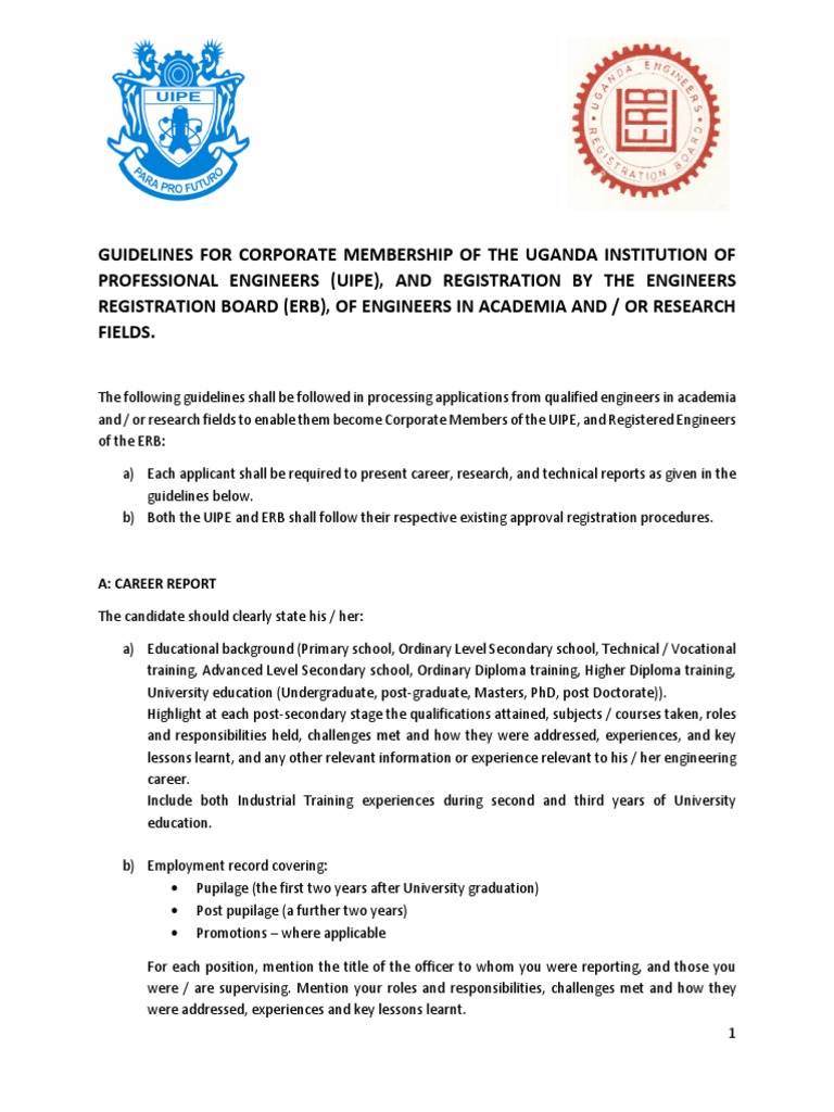 Guidelines For Corporate Membership | PDF | Doctorate | Diploma