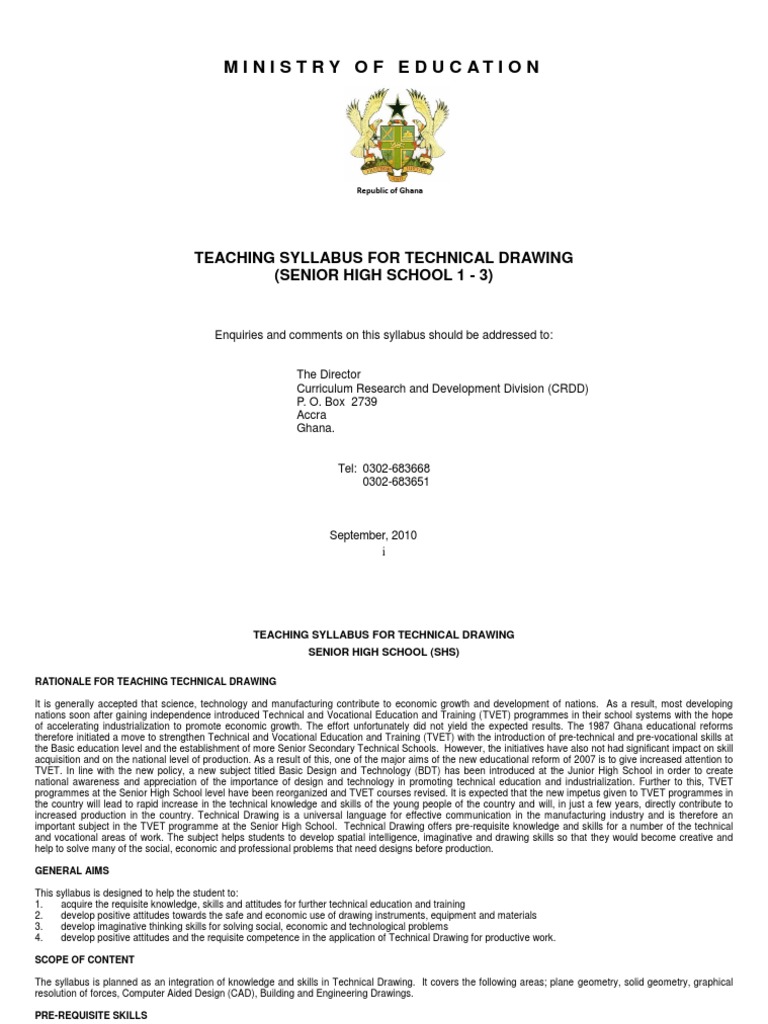 Technical Drawing Syllabus PDF | PDF | Educational Assessment ...