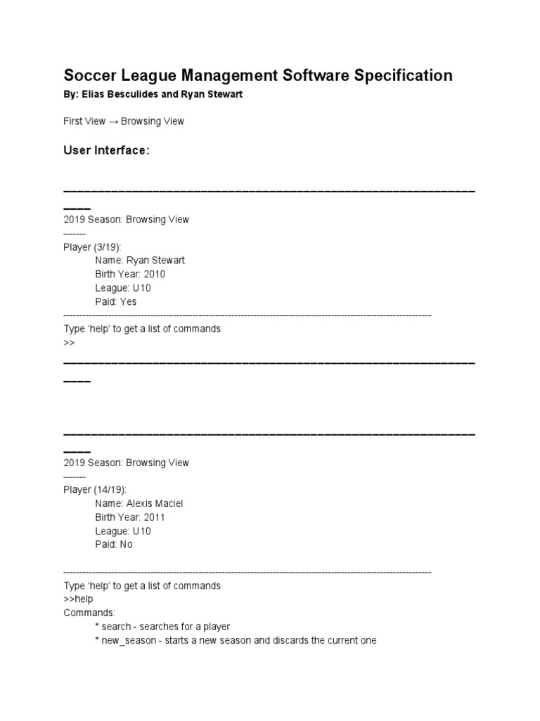 Soccer League Management Software | PDF | Parameter (Computer ...