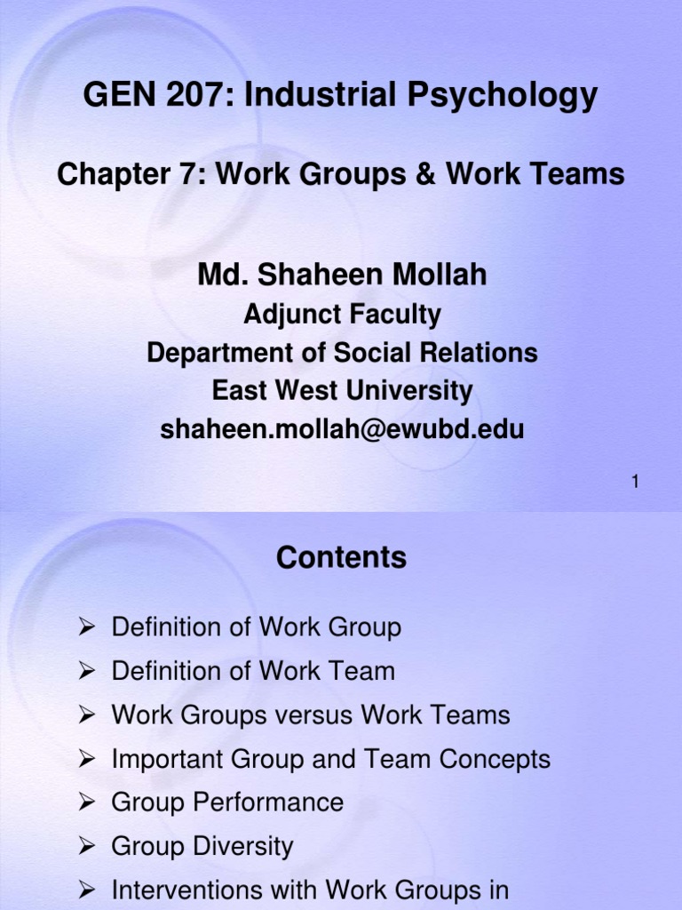 Chap 7 - Work Group & Work Team | PDF | Group Cohesiveness ...
