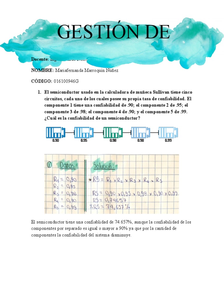 Ejercicios de Confiabilidad | PDF | Ingeniería de confiabilidad | Fabricación e ingeniería